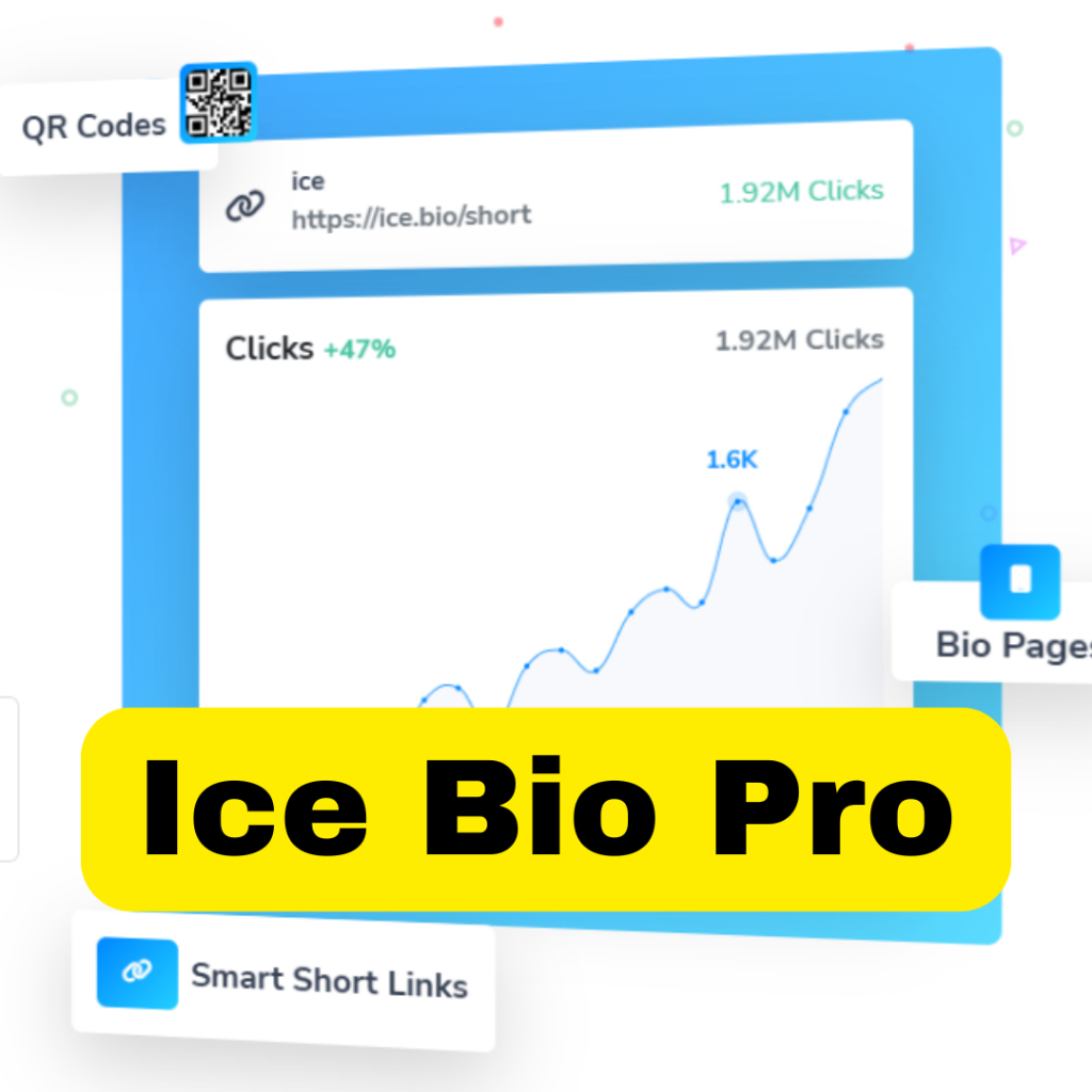 ice.bio URL shortening, custom QR code generation, and a personal bio ...