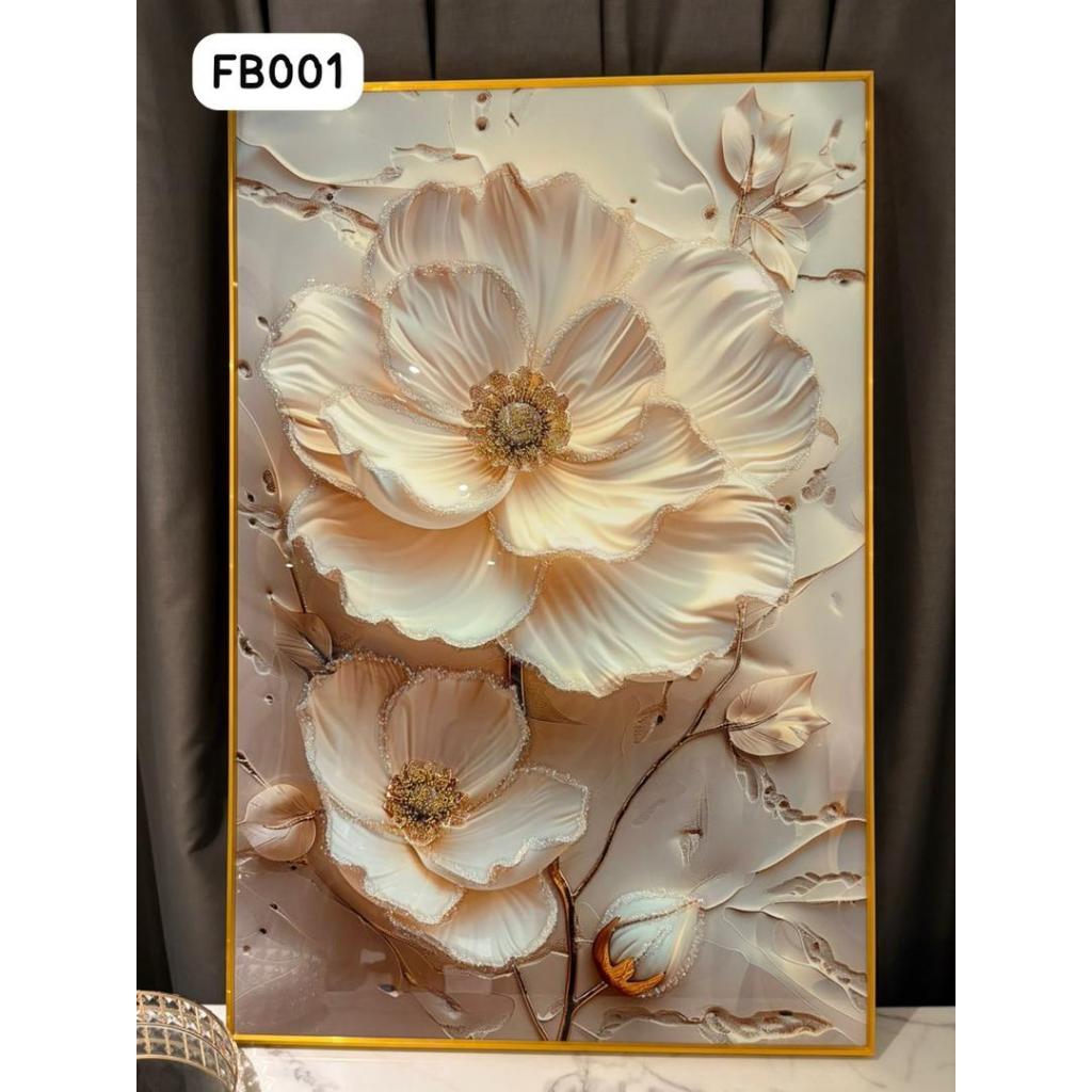 120x80cm Frame Gambar Lukisan Bunga 3D Kristal Hiasan Dinding, 3D ...