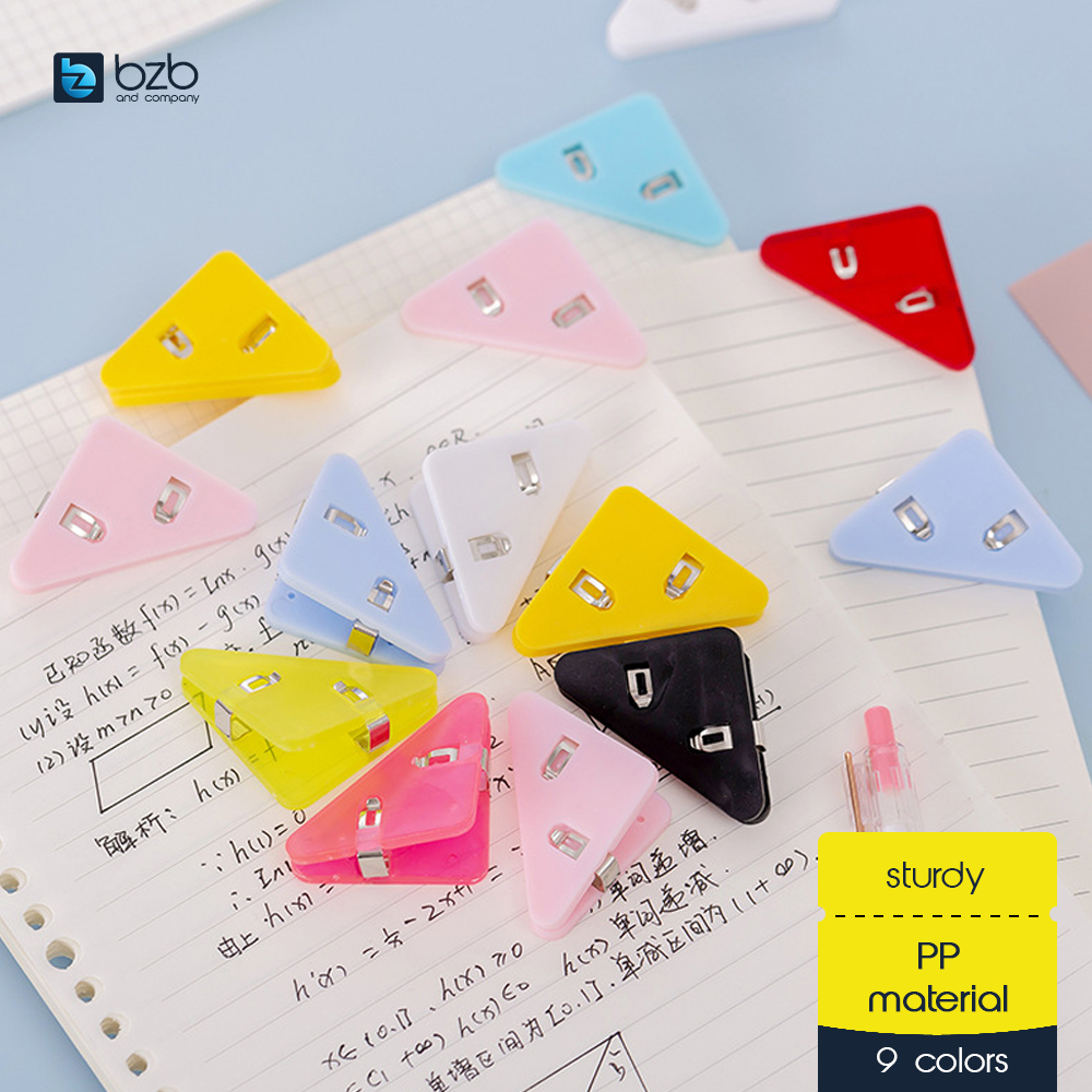 Colorful Triangle Paper Clips Side Corner Clamp Clipper Pages File ...