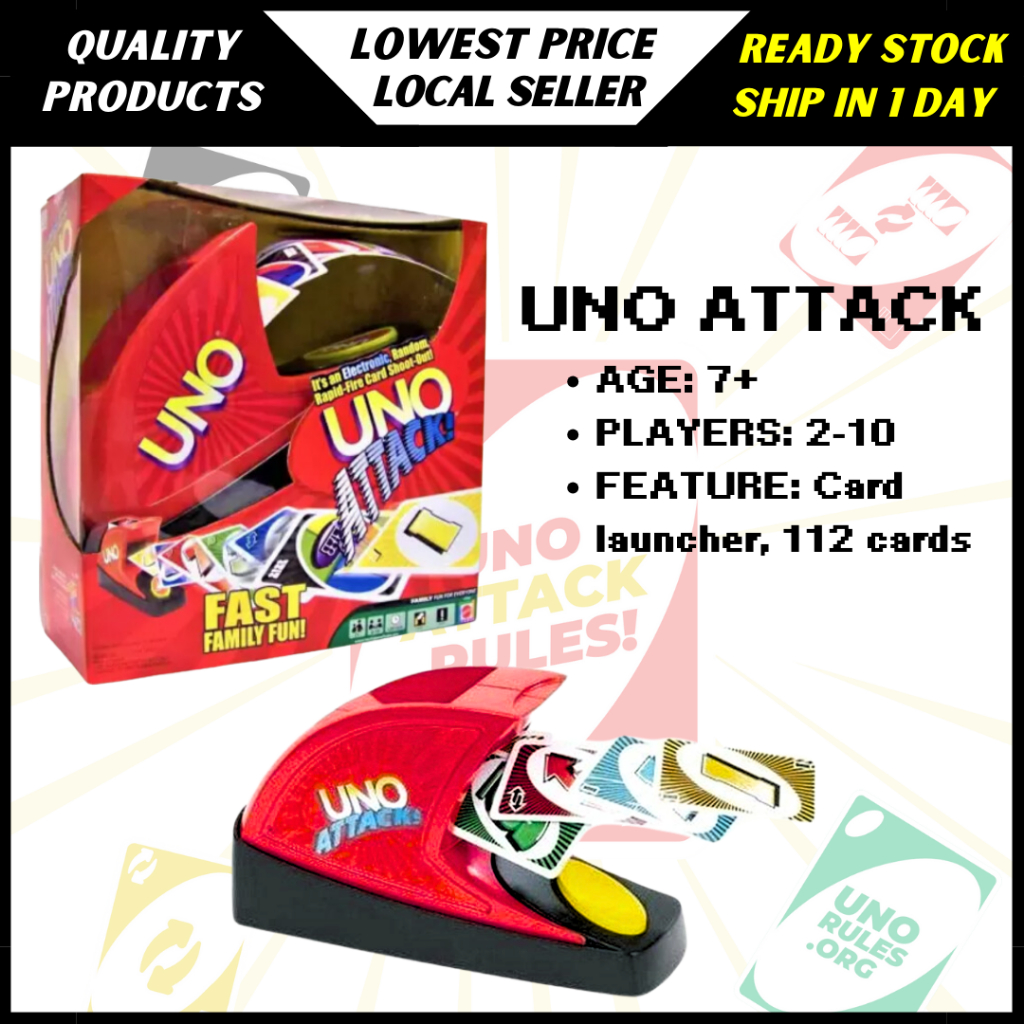 Uno Attack Classic Card Game with Card Launcher Board Game Machine ...
