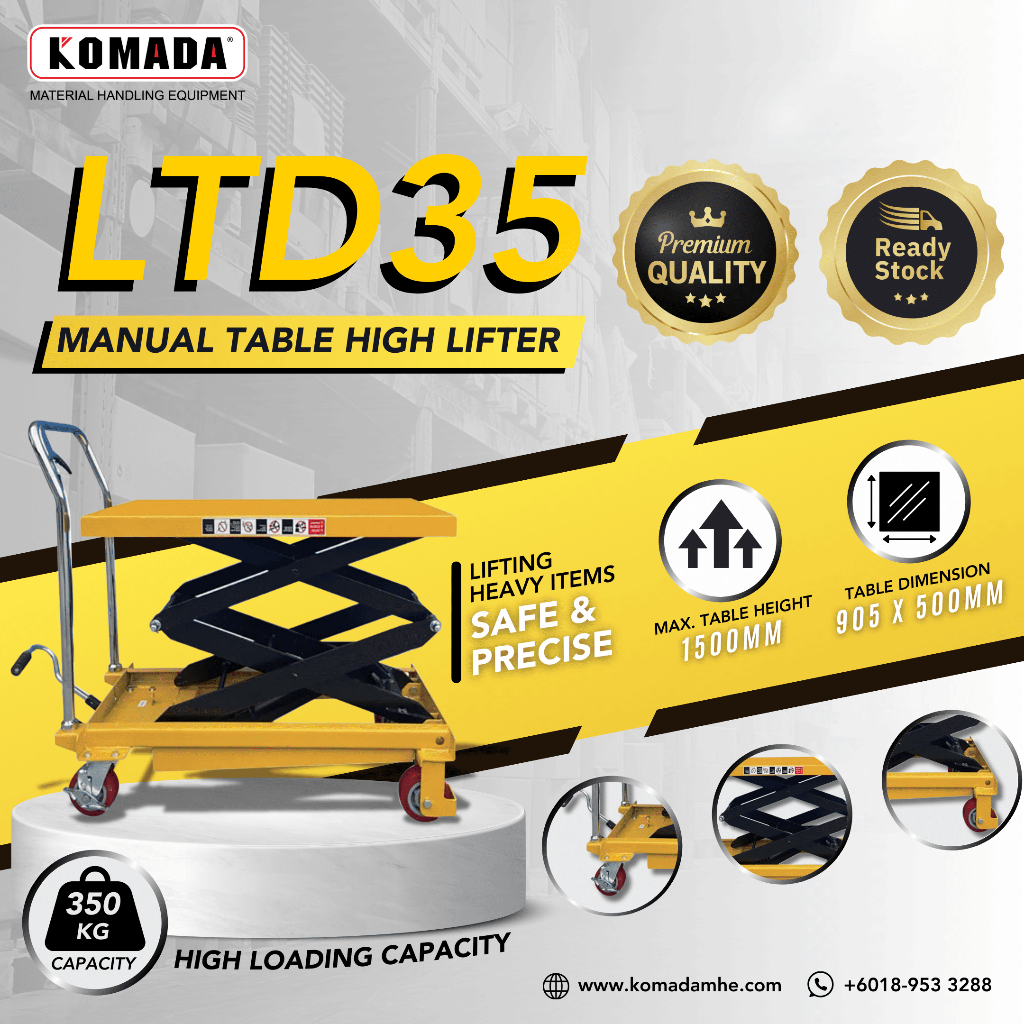 KOMADA™ Lifting Hydraulic Platform Trolley | 350KG/500KG/1000KG | High ...