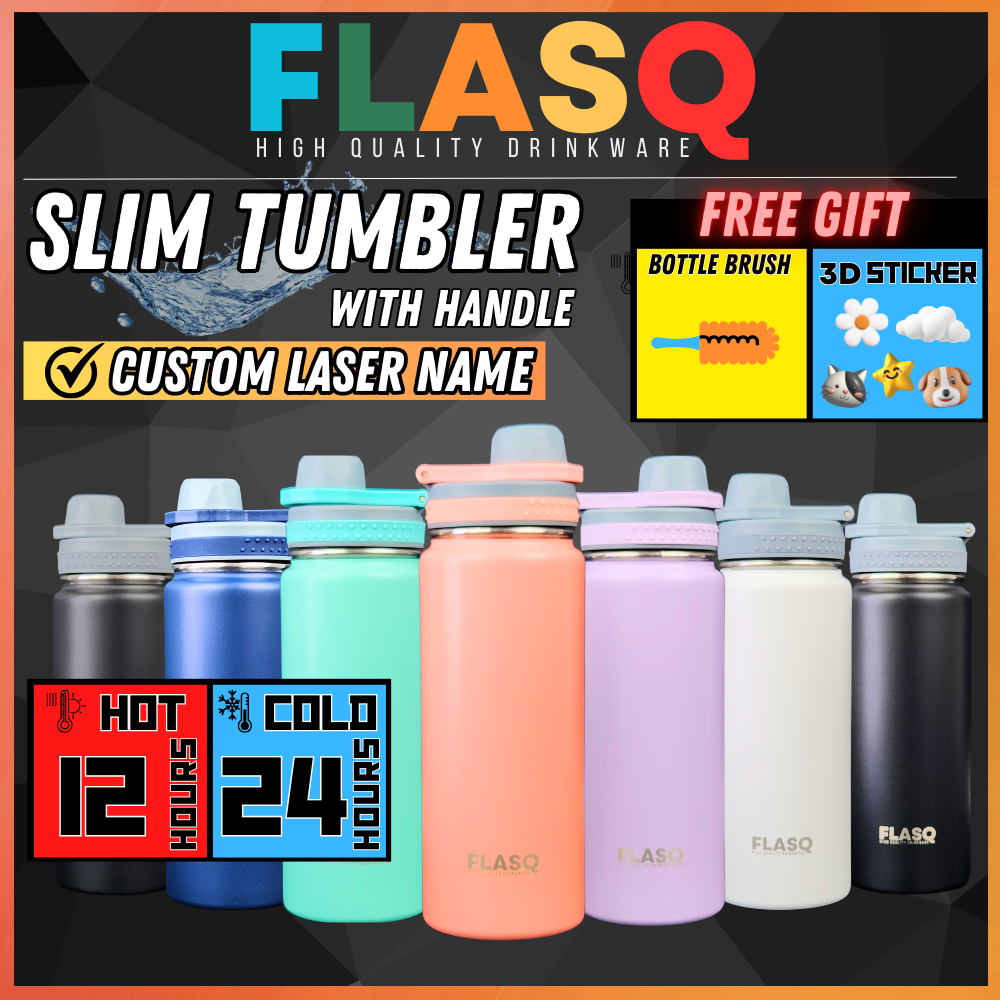 FLASQ Slim Series Tumbler Tahan Sejuk Botol Air Viral Water Bottle ...