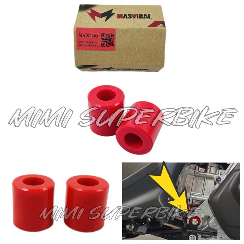 ORI MASVIRAL POLY ENGINE MOUNTING SET-2PCS YAMAHA NVX155 V1 V2 V3 ...
