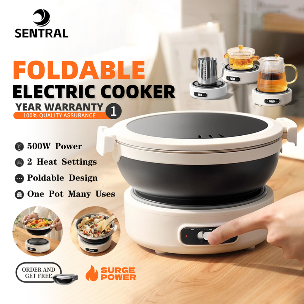 Portable Electric Cooker Foldable Multifunctional Non-Stick Multi ...