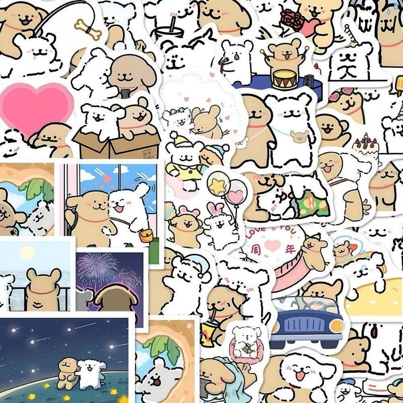 Maltese Line Puppy Dog Cute Sticker DIY Decorative Mobile Phone Cartoon ...