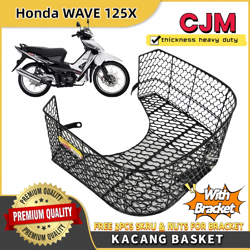 𝗙𝗥𝗘𝗘 𝗧𝗔𝗣𝗔𝗞 𝗕𝗔𝗪𝗔𝗛 HONDA WAVE125X W125X WAVE 125X ULTIMO KACANG 88 BASKET IRON BAKUL BESI RAGA ...