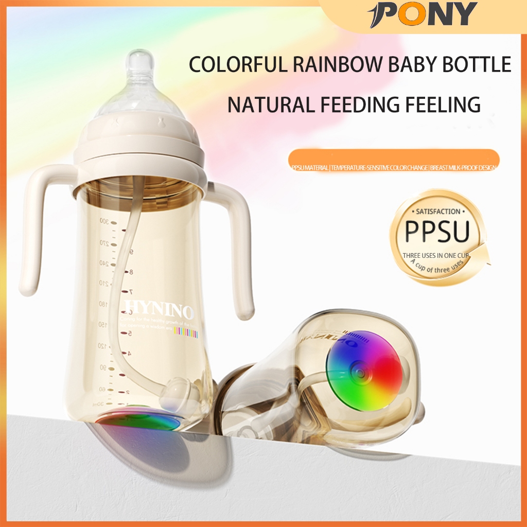 Pony 300ML PPSU Milk Bottle Anti-colic Pigeon Wide Neck Nursing Bottle Soft Touch Baby Feeding ...