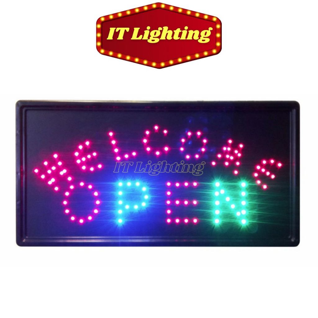 WELCOME OPEN CLOSE LED Sign Display Signboard Papan tanda business ...