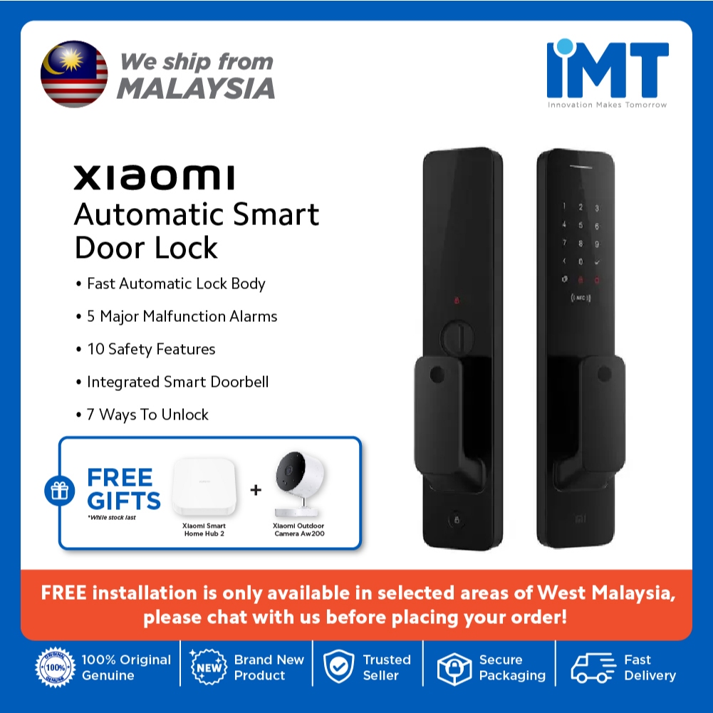Xiaomi Automatic Smart Door Lock | 2 Years Warranty | 10 Safety ...