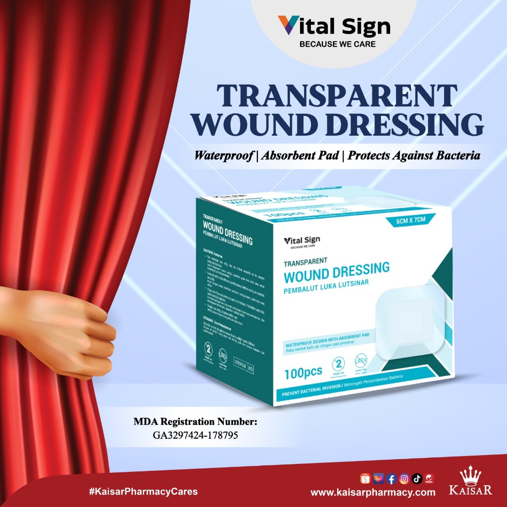 VITAL SIGN TRANSPARENT WOUND DRESSING (6 cm x 7cm) | Shopee Malaysia