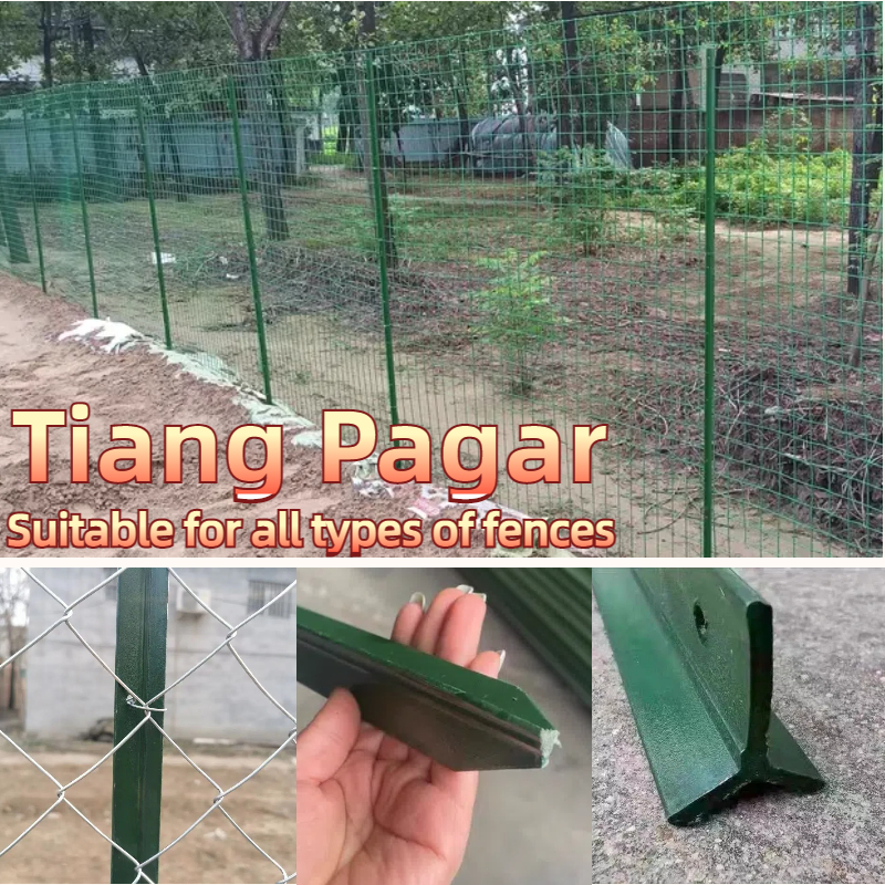 Tiang Besi Pagar Tiang Pagar 1.5m 1.7m 2m 2.3m 2.5m Pagar Cyclone ...