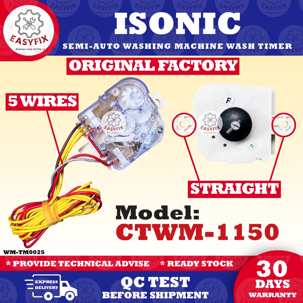 (ORIGINAL FACTORY) CTWM-1150 ISONIC SEMI-AUTO WASHING MACHINE WASH ...