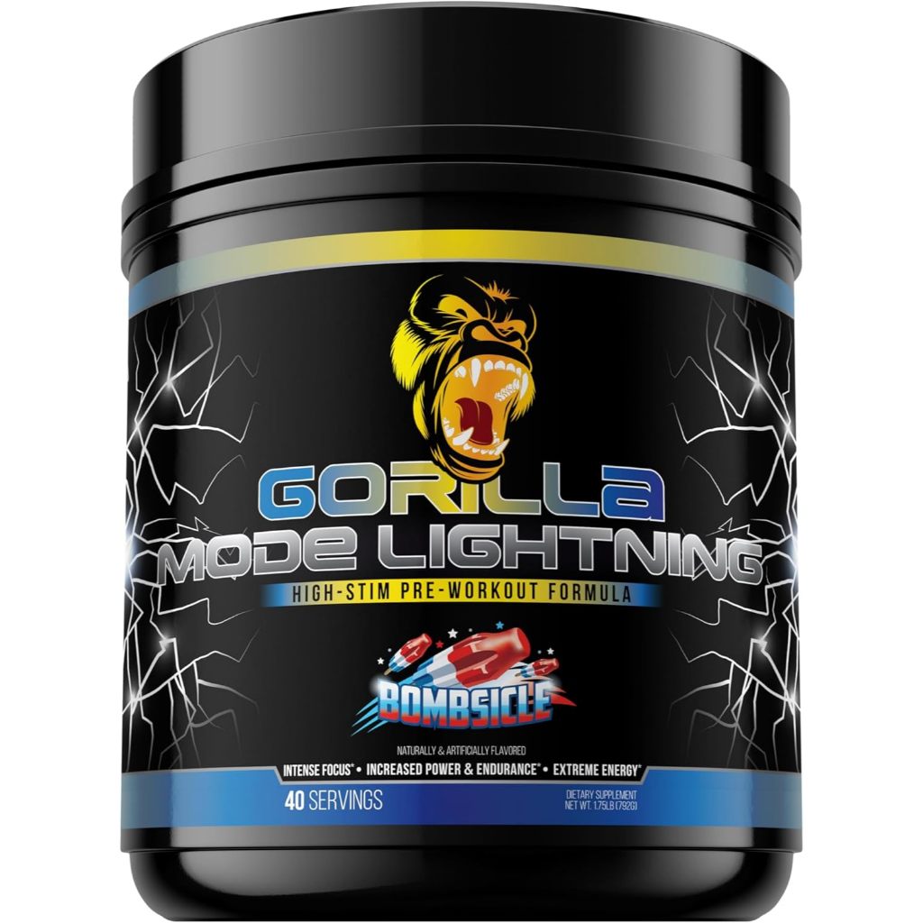 Gorilla Mode Lightning Pre-Workout - Extreme Energy · Laser Focus · Powerful Pumps · Peak ...