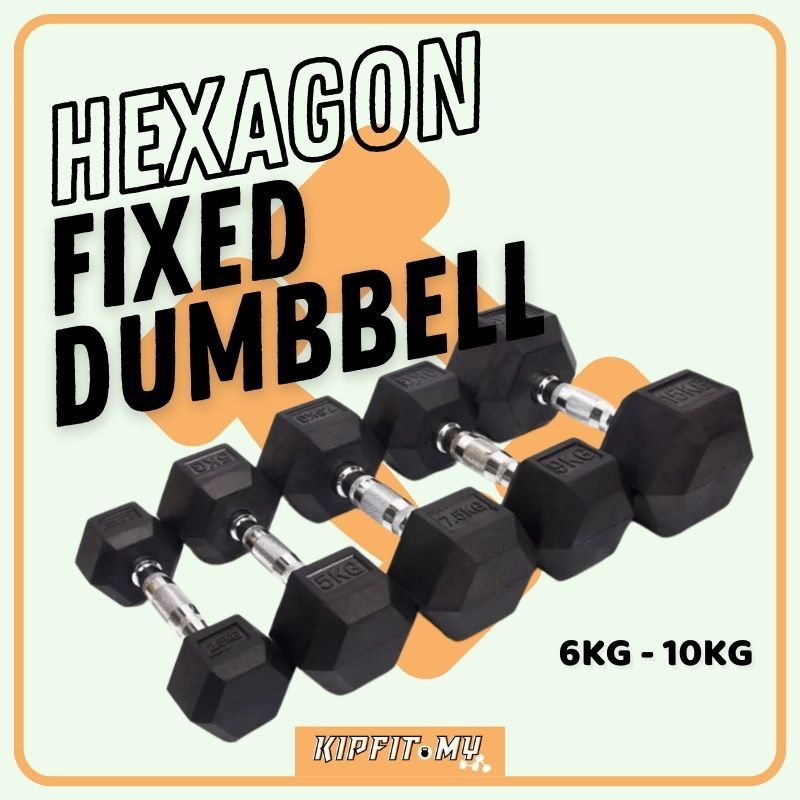 Dumbbell Heksagon Hexagon Dumbbell 6kg - 10kg 1 Piece Gym Home Workout ...