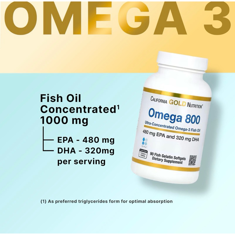 [CONCENTRATED FISH OIL] California Gold Nutrition Omega 800 Ultra ...