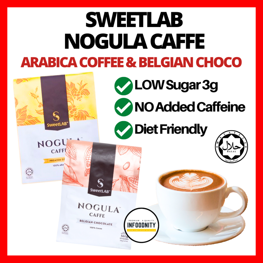 SWEETLAB NOGULA CAFFE Arabica Low Sugar Coffee Kopi Nogula Cafe 3 in 1 ...