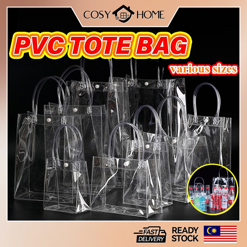Kahwin Doorgift Transparent Tote Bag Wedding PVC Bag Gift Clear Plastic ...
