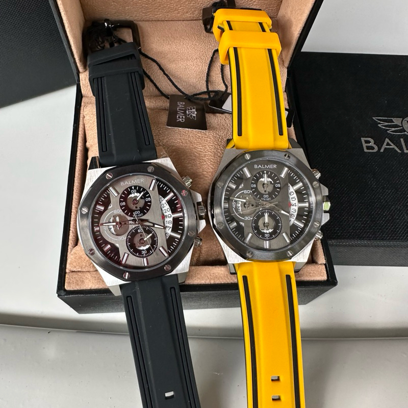 Original BALMER 9192 chronograph function Silicone strap Stainless steel case | Shopee Malaysia