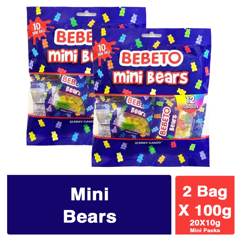 (Beruang Mini Bebeto | Gula-gula Beruang 2 Beg- (100g X 2) (+-20 Pek ...