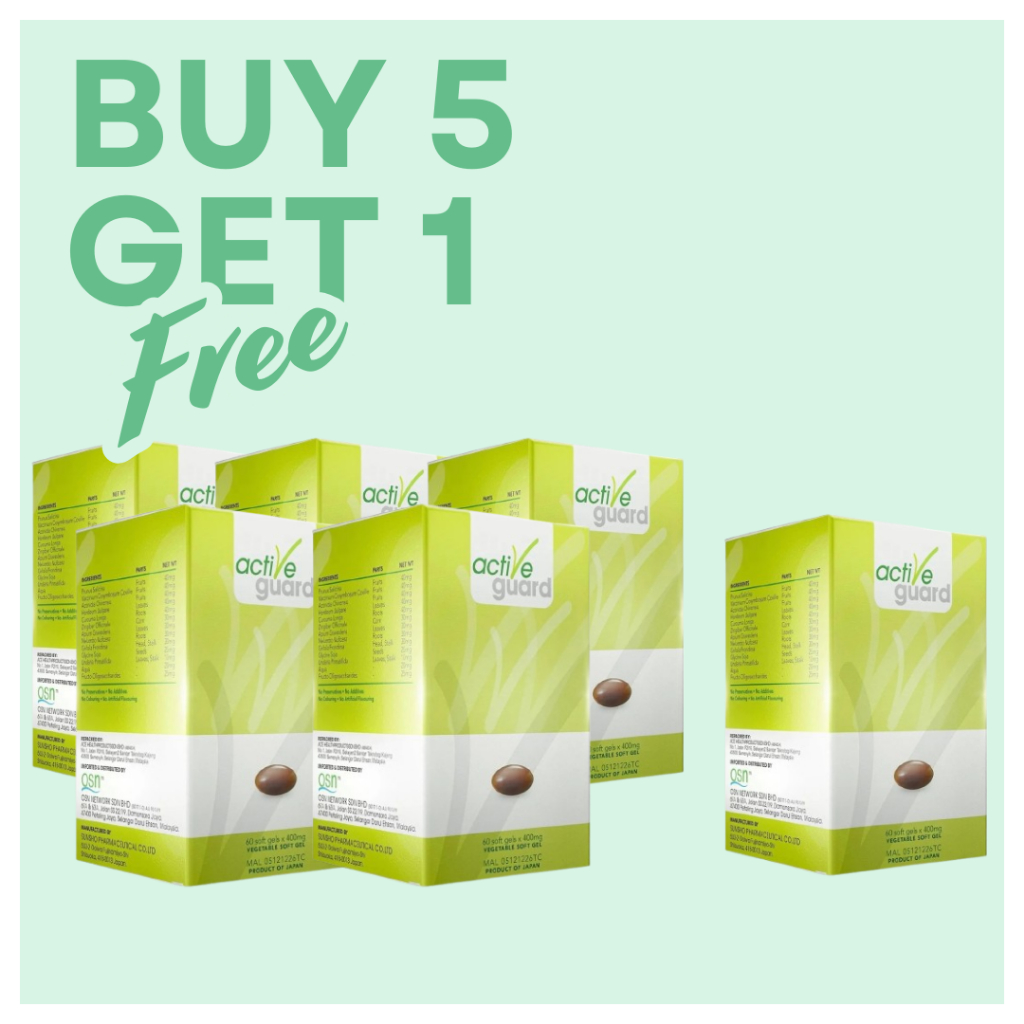 BUY 5 FREE 1 Package - OSN Active Guard Probiotic 60 soft gels x 400mg ...
