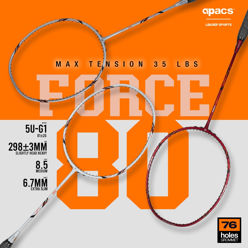 (FREE STRING & GRIP) APACS BADMINTON RACKET FORCE 80 | Shopee Malaysia