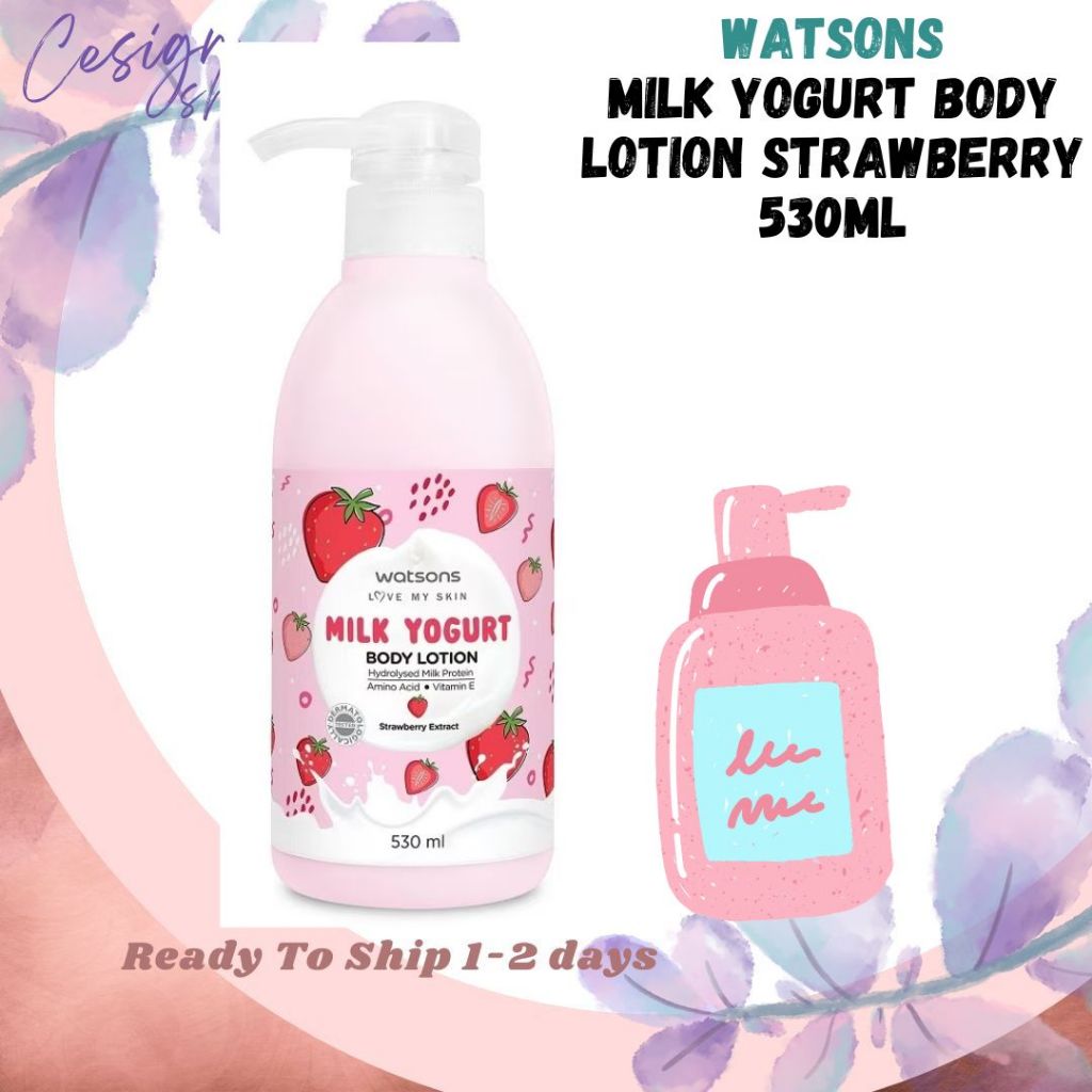 WATSONS Milk Yogurt Body Lotion Strawberry 530ML | Shopee Malaysia