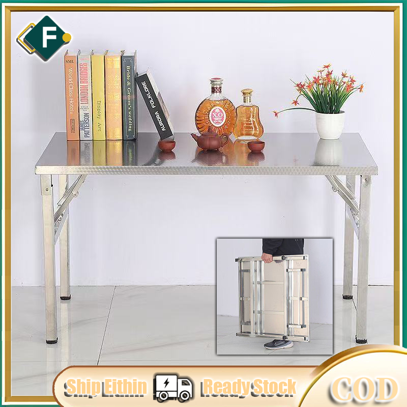 Stainless Steel Table Meja Makan Foldable Table Meja Lipat Banquet ...