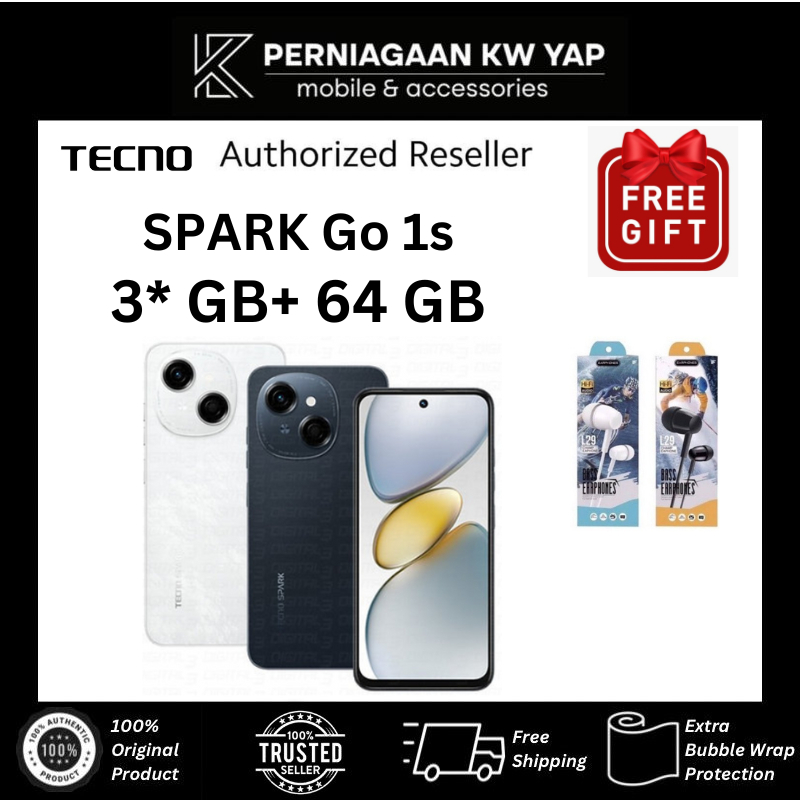 Tecno Spark Go 1s 3* GB RAM + 64 GB 1 YEAR WARRANTY BY TECNO MALAYSIA | Shopee Malaysia