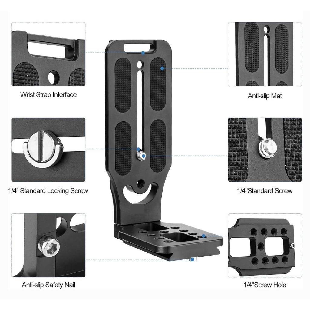 DSLR Mirrorless Universal L-Shaped Hand Grip With Arca-Swiss Cold Shoe ...