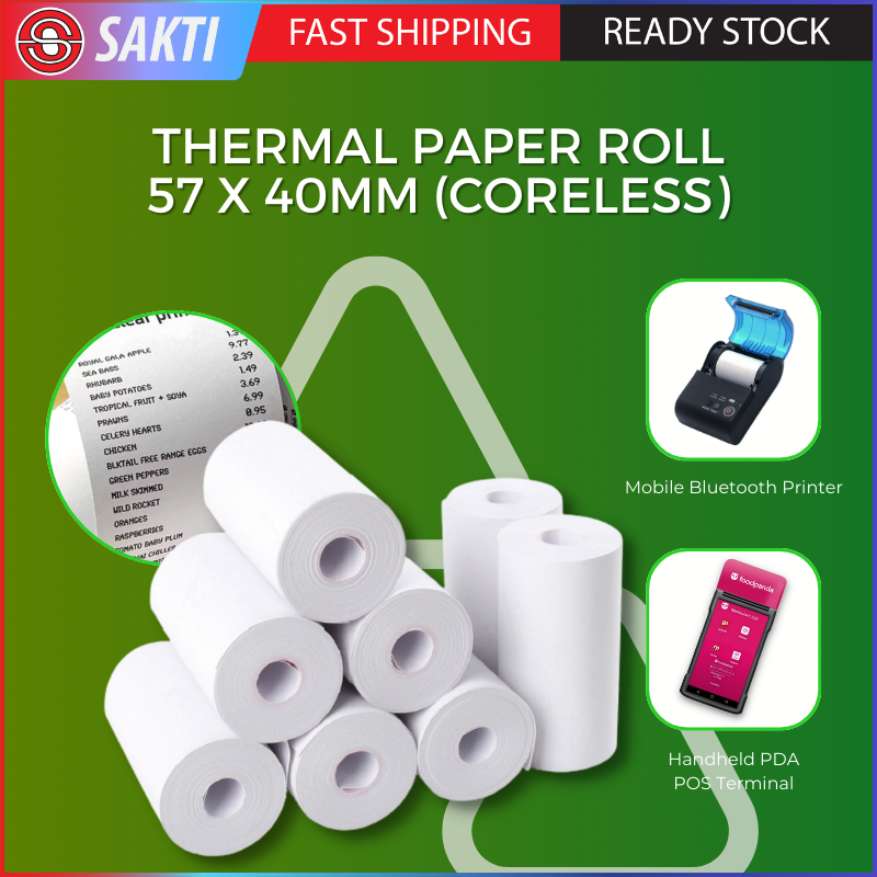 57x40mm Thermal Receipt Paper Roll Bluetooth Printer / POS Food Panda ...