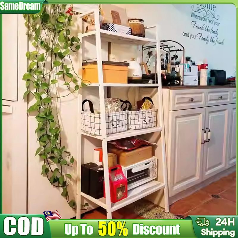 5 Tier Multipurpose Shelf Shelves Storage Rack Metal Bookshelf Rak Besi ...