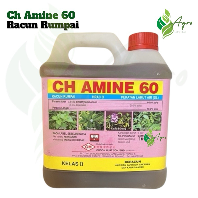CH AMINE 60 4Liter Racun Rumpai/Rumput ceroma/rumput para-para/Rumput ...