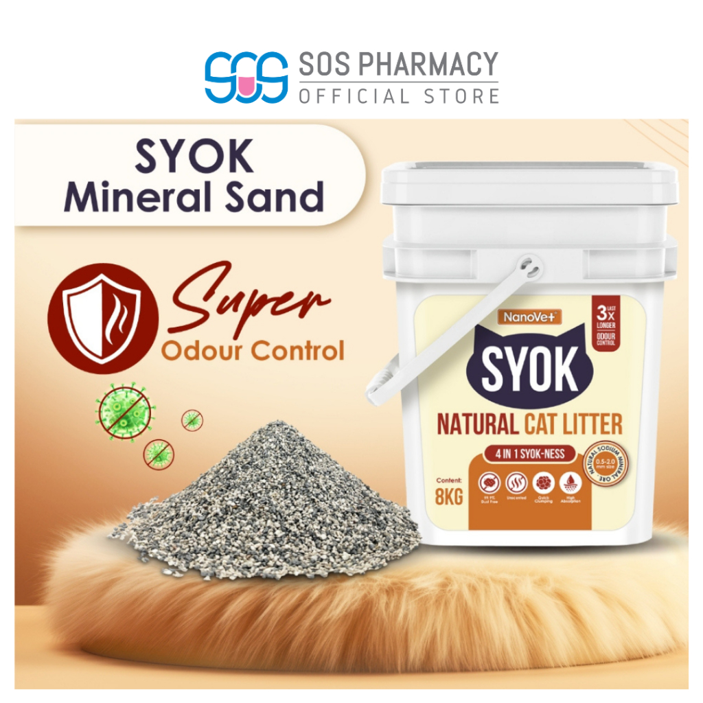 Nanovet® Syok Mineral Sand Natural Cat Litter - 8KG | Shopee Malaysia