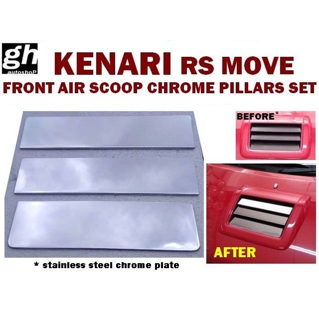 KENARI MOVE RS L9 front air scoop part chrome pillars cover set (3pcs ...