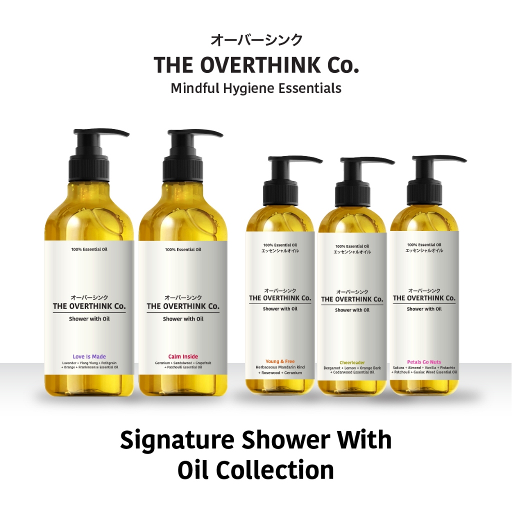 [Bundle] THE OVERTHINK Co. Signature Shower With Oil Collection - 2*Shower Oil 480ml & 3*Shower ...