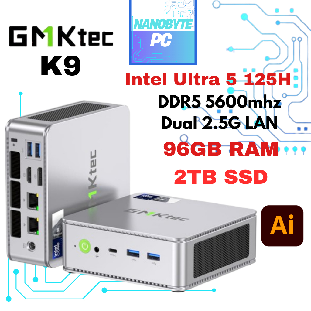 GMKTec K9 Intel Ultra5 125H Windows Mini PC 96GB DDR5 RAM 4TB NVME SSD ...
