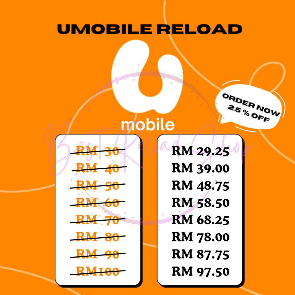 2.5% OFF Umobile Topup / Umobile Postpaid Bill Payment Fast Reload | Shopee Malaysia