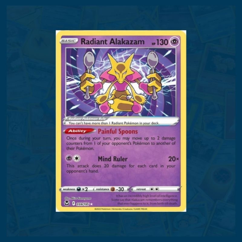 Radiant Alakazam (059/195) Radiant Rare | Silver Tempest | Pokemon TCG Card | Shopee Malaysia