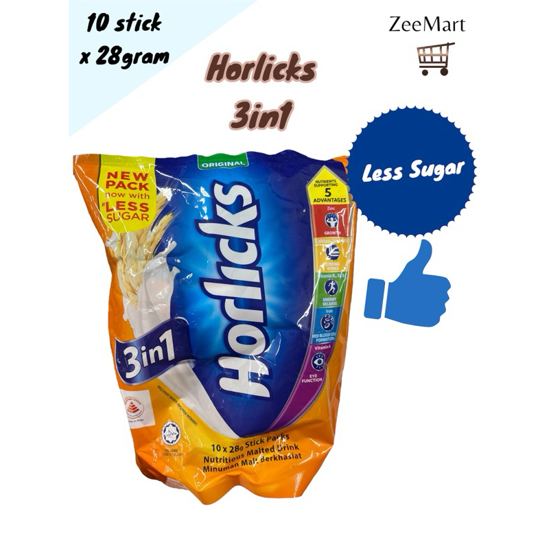 Horlicks 3in1 10 Sticks x 28gram Minuman Malt Berkhasiat | Shopee Malaysia