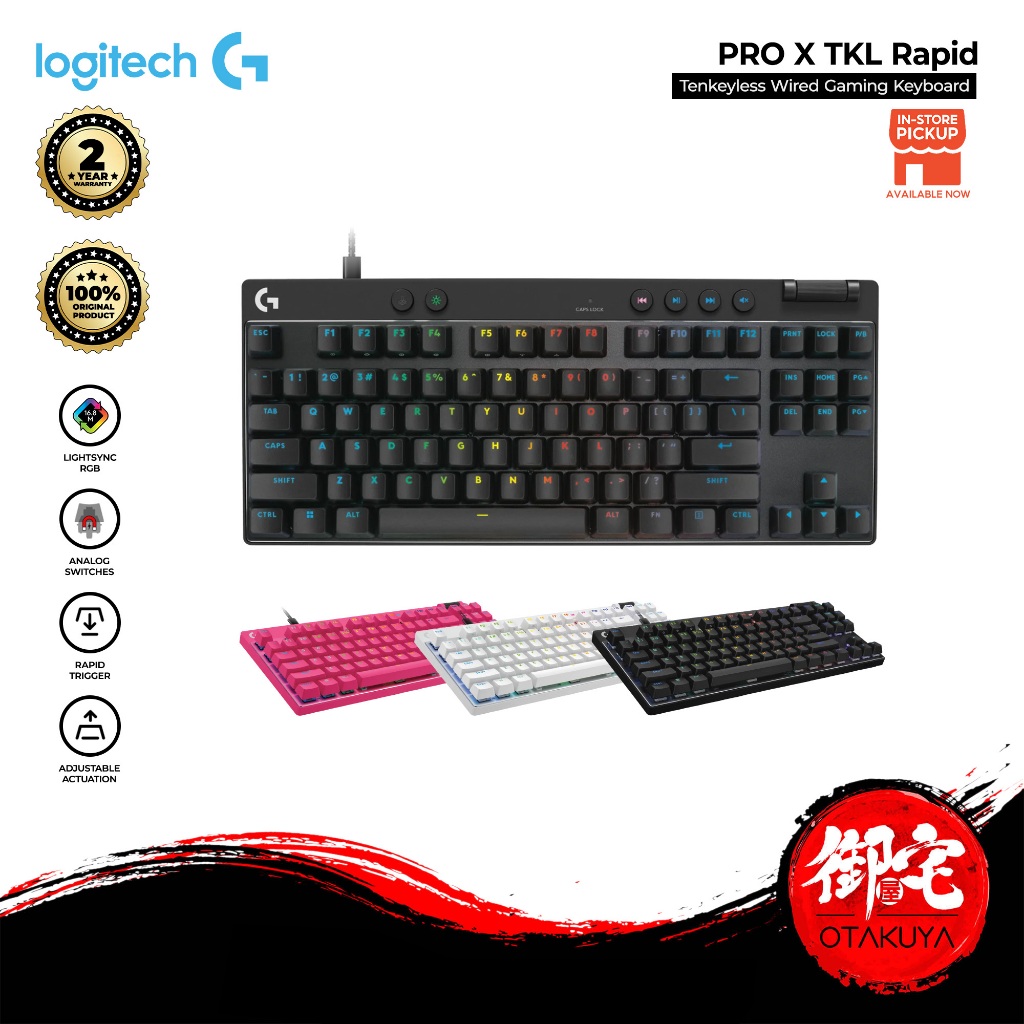 【10.10 SALE】Logitech PRO X TKL RAPID Wired Gaming Keyboard – Hall-Effect Switches, Rapid Trigger ...
