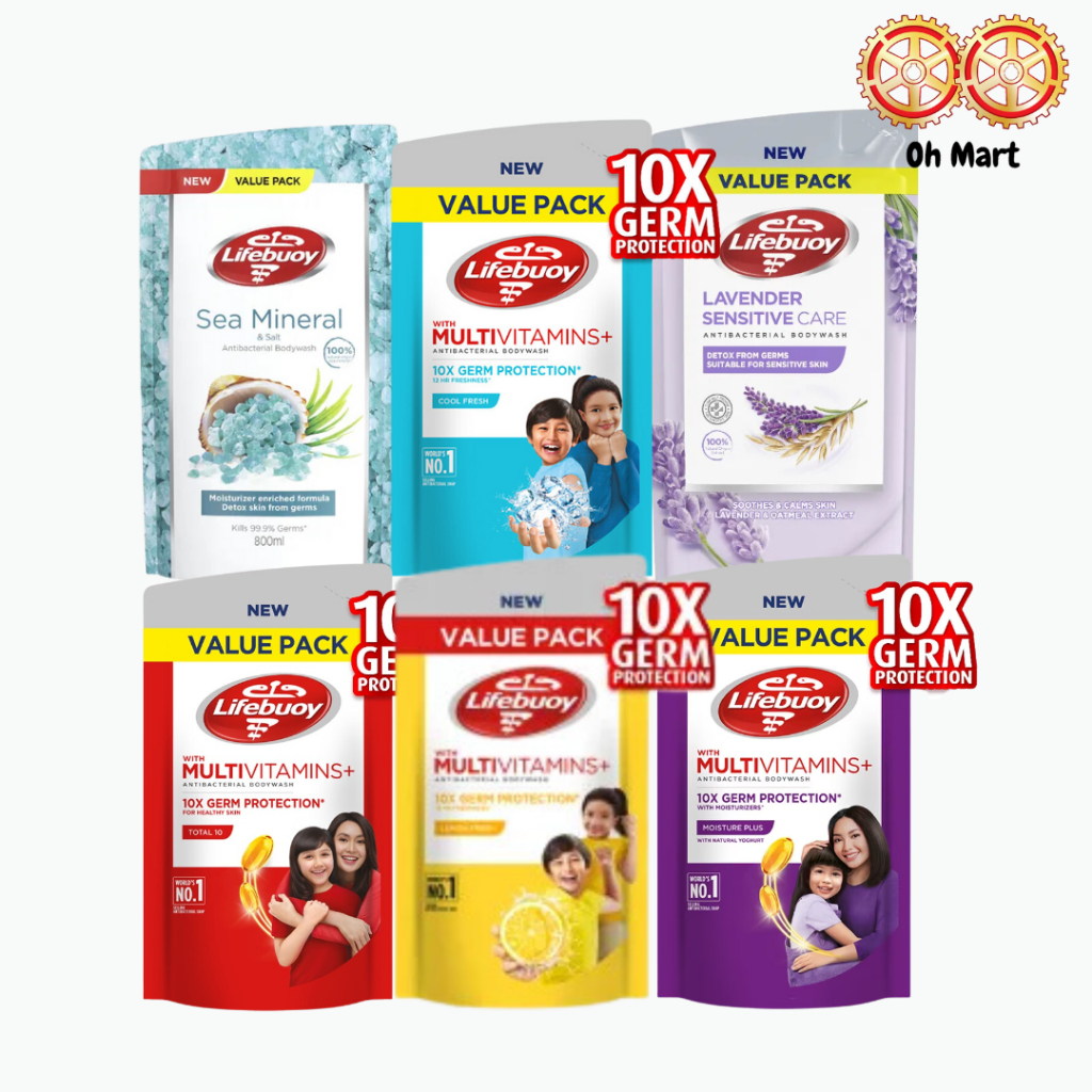 [VALUE PACK] Lifebuoy Anti Bacteria Body Wash Refill 800ml x 2 packs ...