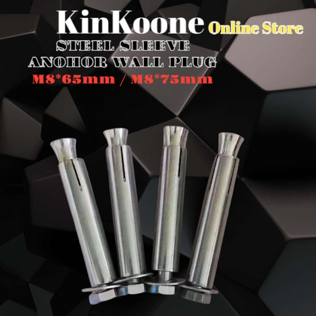 M8 Sleeve Anchor Wall Plug Besi Skru Dinding Simen Hexagon Screw Wall ...