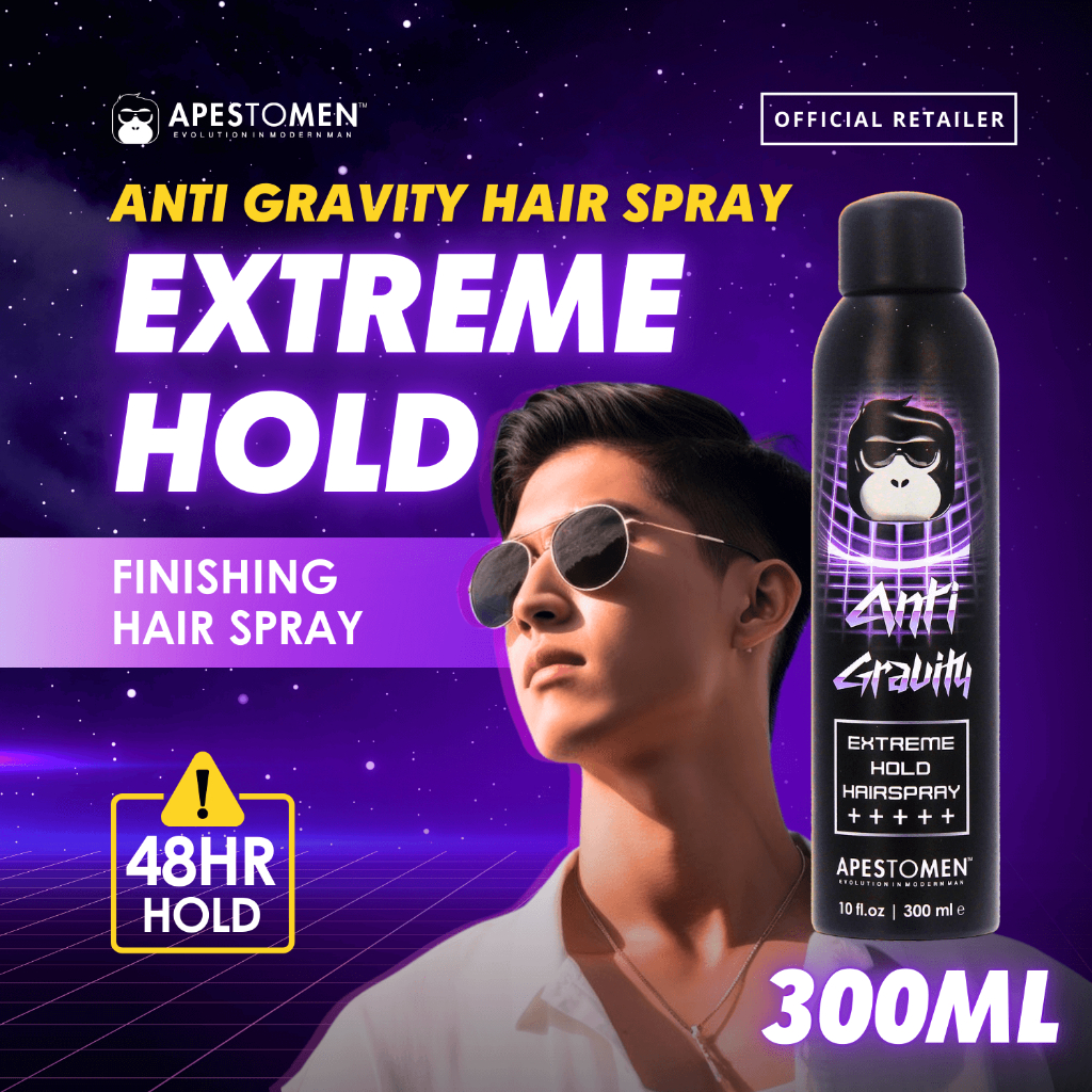 Apestomen Anti-Gravity Hair Spray 300ml | 48Hour Extreme Hold | No ...