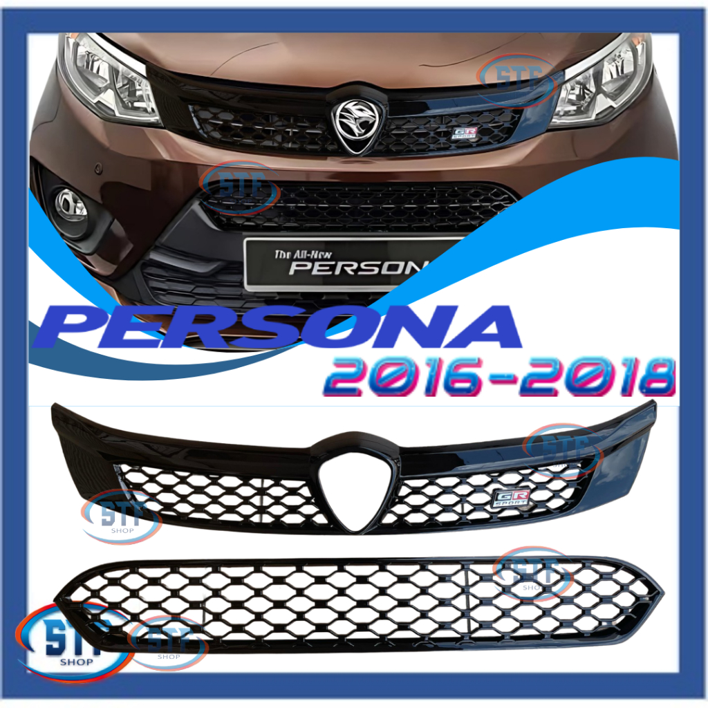 Proton Persona 2016-2018 Front Grill Glossy Black (Mini Cooper Style ...