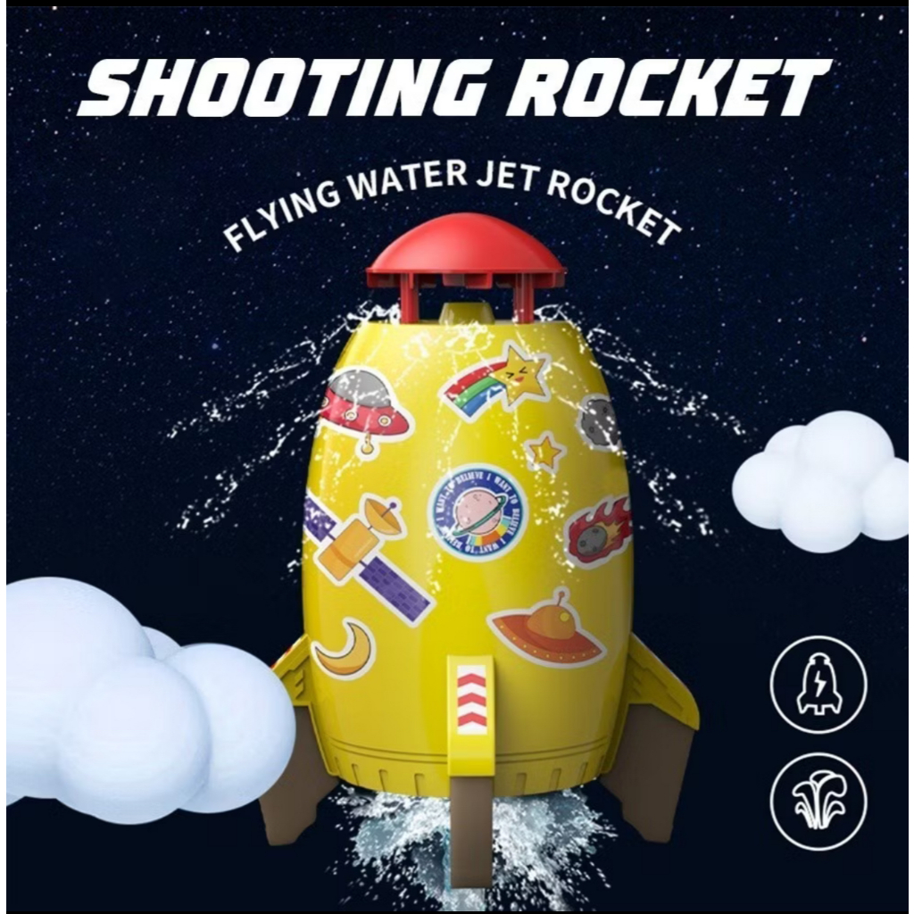 Water Rocket Playset Space Sprinkler Rocket Water Splash Shower Playset ...