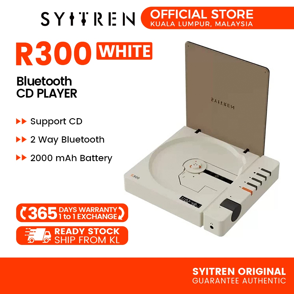SYITREN R300 CD Player Battery 2 Way Bluetooth Support Common CD Discs ...