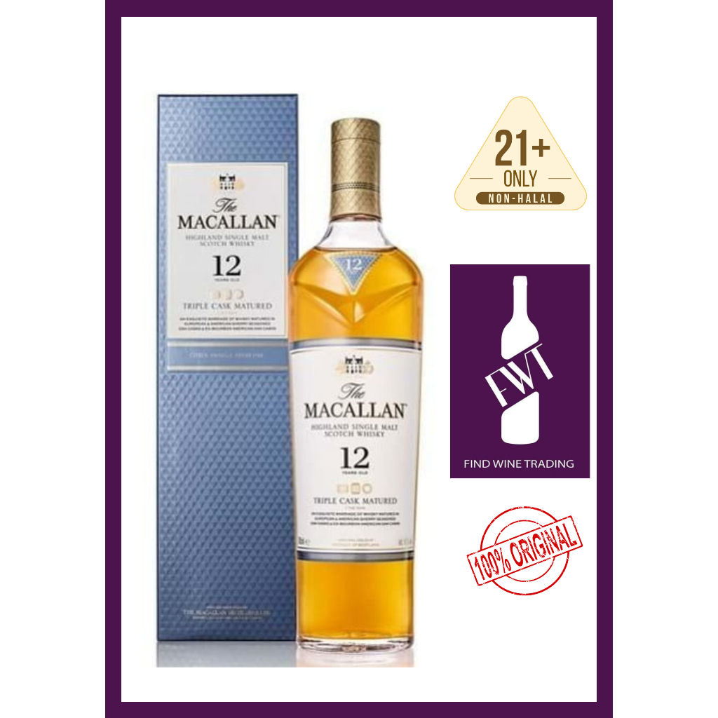 THE MACALLAN 12 YEAR OLD SINGLE MALT WHISKY TRIPLE CASK 700ML 43ABV ...