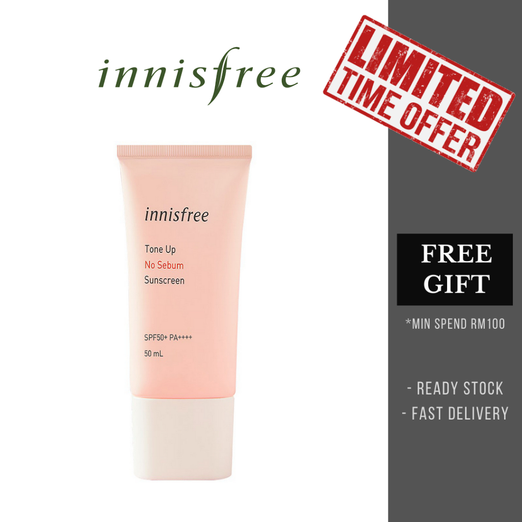INNISFREE TONE UP NO SEBUM SUNSCREEN EX SPF50+ PA++++ 50ML | Shopee Malaysia