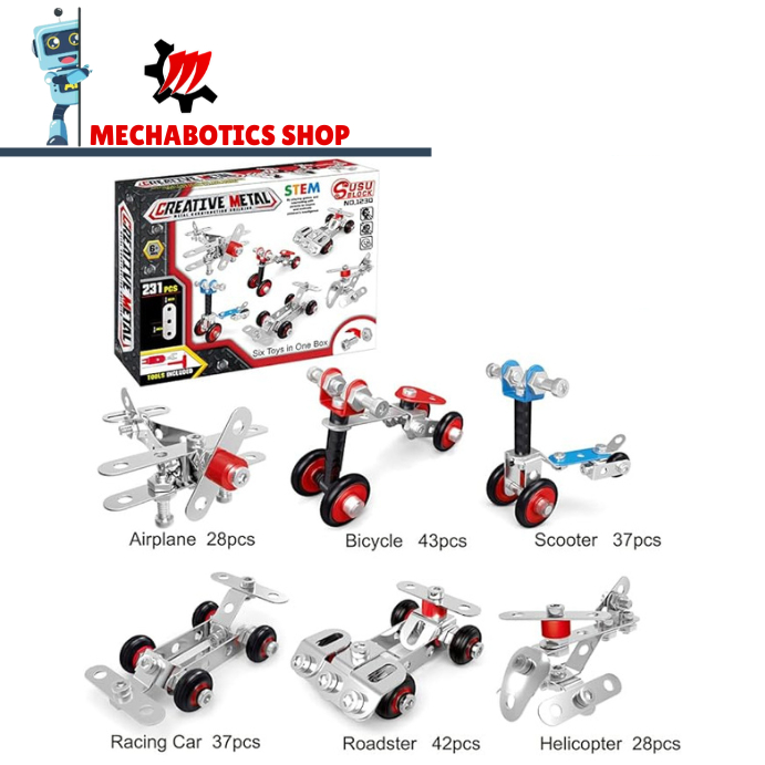 BLOCK Metal Building Blocks Mini Alloy, STEM Mechanical Educational ...