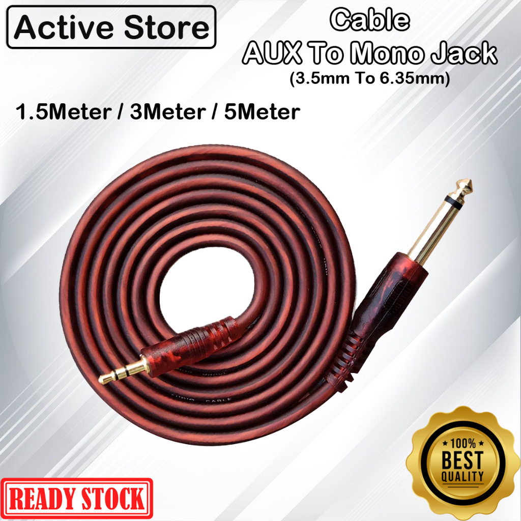 Cable High Quality AUX Stereo 3.5MM TO 6.35MM Mono Jack Cable 1.5M / 3M ...